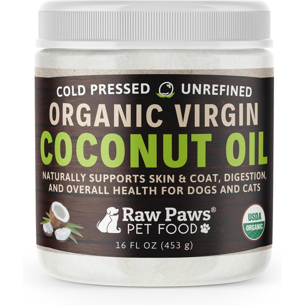 RAW PAWS Organic Virgin Coconut Oil for Dogs & Cats, Skin & Coat ...