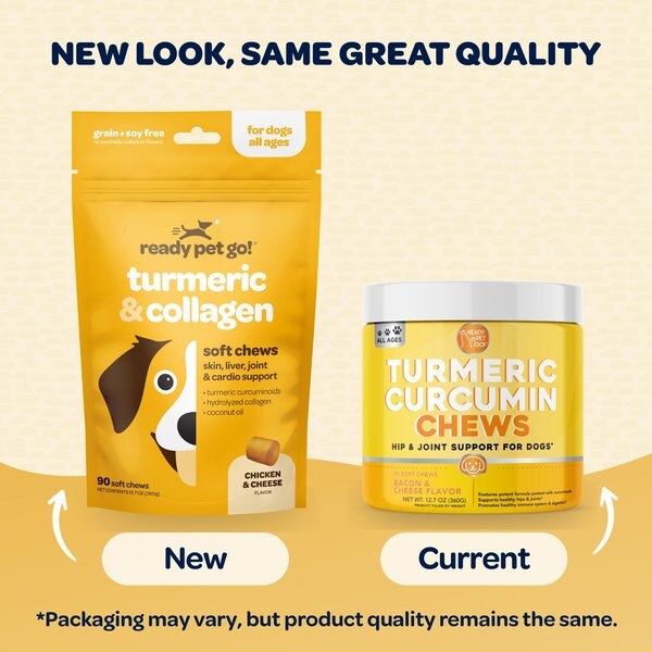 READY PET GO Turmeric & Collagen Dog Supplement, 90 Count - Chewy.com