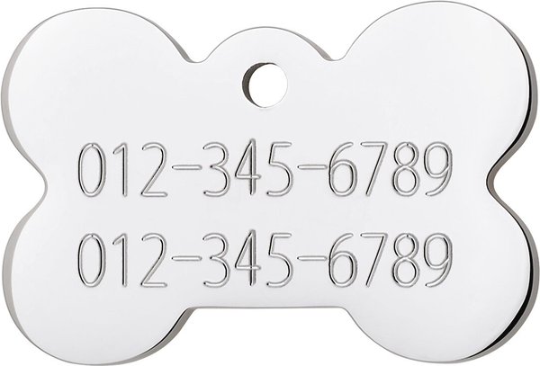 RED DINGO Bone Crystal Diamante Stainless Steel Personalized Dog ID Tag ...