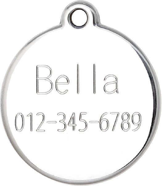 RED DINGO Bone Crystal Diamante Stainless Steel Personalized Dog ID Tag ...