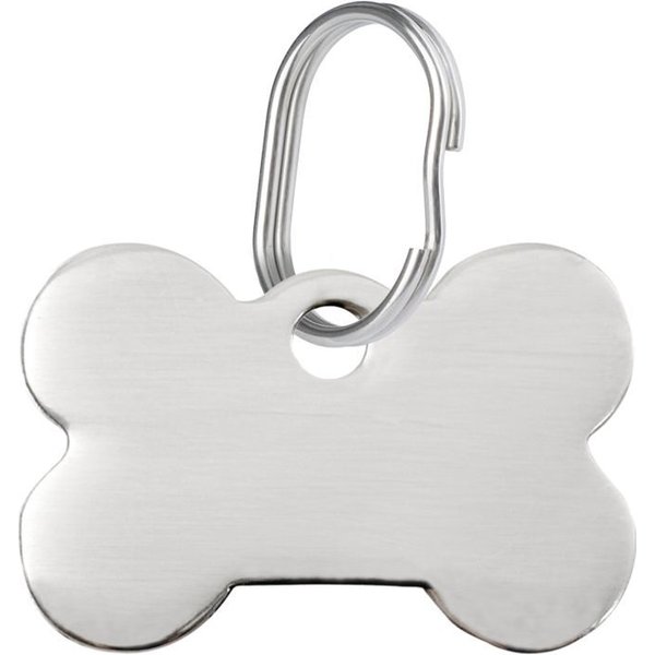 QUICK-TAG Diva Bone & Etched Bone Personalized Dog ID Tag, Silver ...