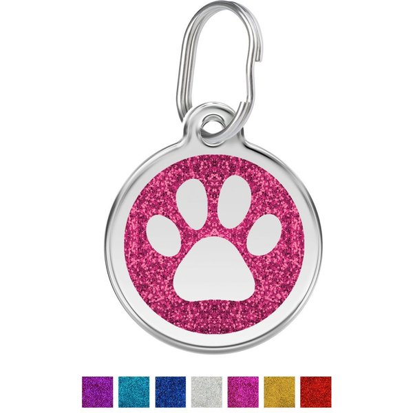 RED DINGO Paw Print Stainless Steel Personalized Dog & Cat ID Tag, Hot ...