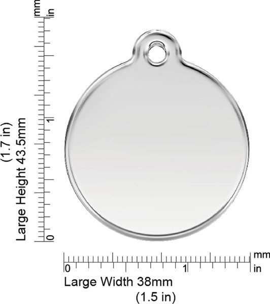 RED DINGO Peace Sign Stainless Steel Personalized Dog & Cat ID Tag ...