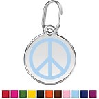 RED DINGO Peace Sign Stainless Steel Personalized Dog & Cat ID Tag ...