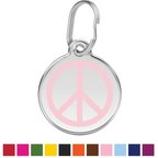 RED DINGO Peace Sign Stainless Steel Personalized Dog & Cat ID Tag ...