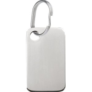 RED DINGO Rectangle Stainless Steel Personalized Dog & Cat ID Tag ...