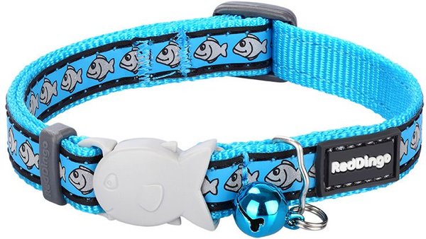 RED DINGO Reflective Fish Cat Collar, Turquoise - Chewy.com