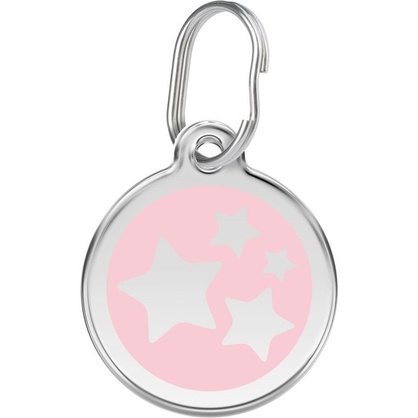 RED DINGO Star Stainless Steel Personalized Dog & Cat ID Tag, Pink ...