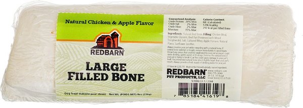 REDBARN Filled Bone Natural Chicken & Apple Flavor Chew Dog Treat ...
