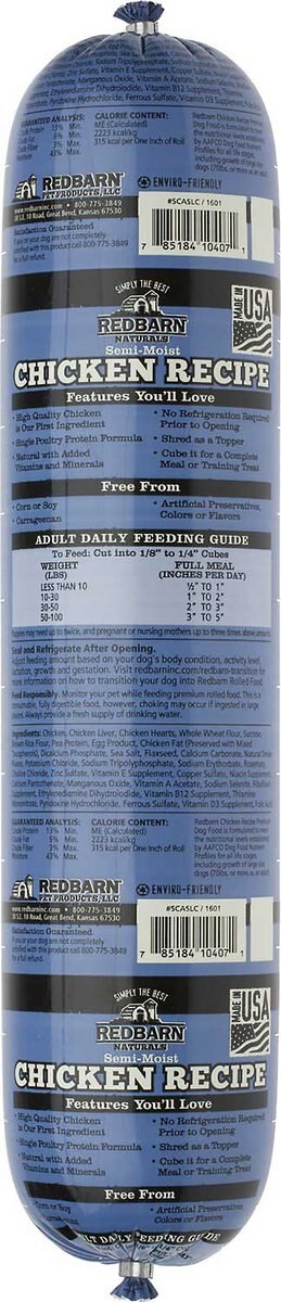REDBARN Naturals Chicken Recipe Dog Food Roll, 64-oz, bundle of 2 ...