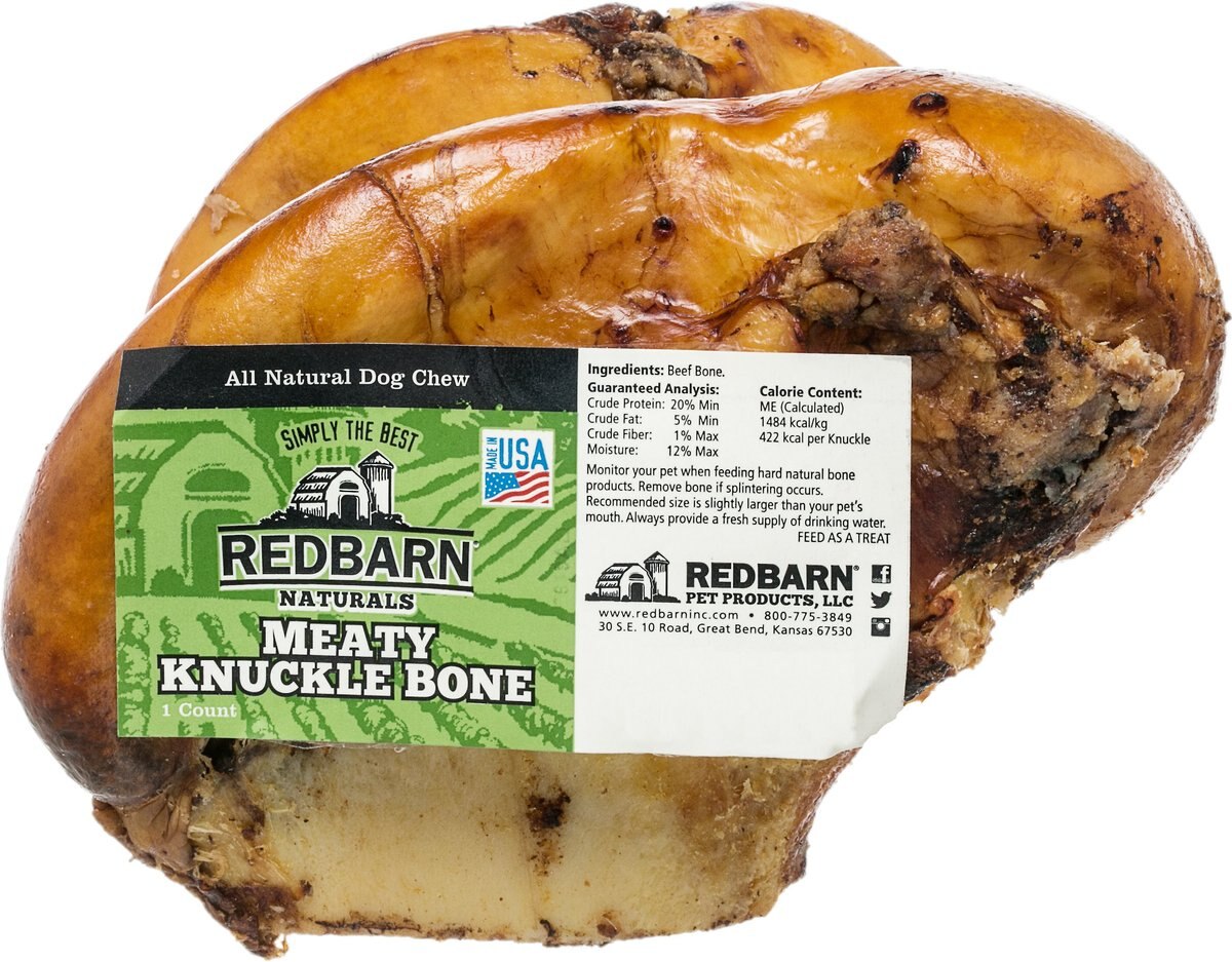 REDBARN Naturals Meaty Knuckle Bones Dog Treats, 5-in chew, 1 count ...