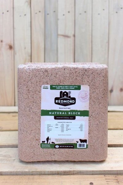 REDMOND Natural Trace Mineral Salt Block Supplement for Farm Animals ...