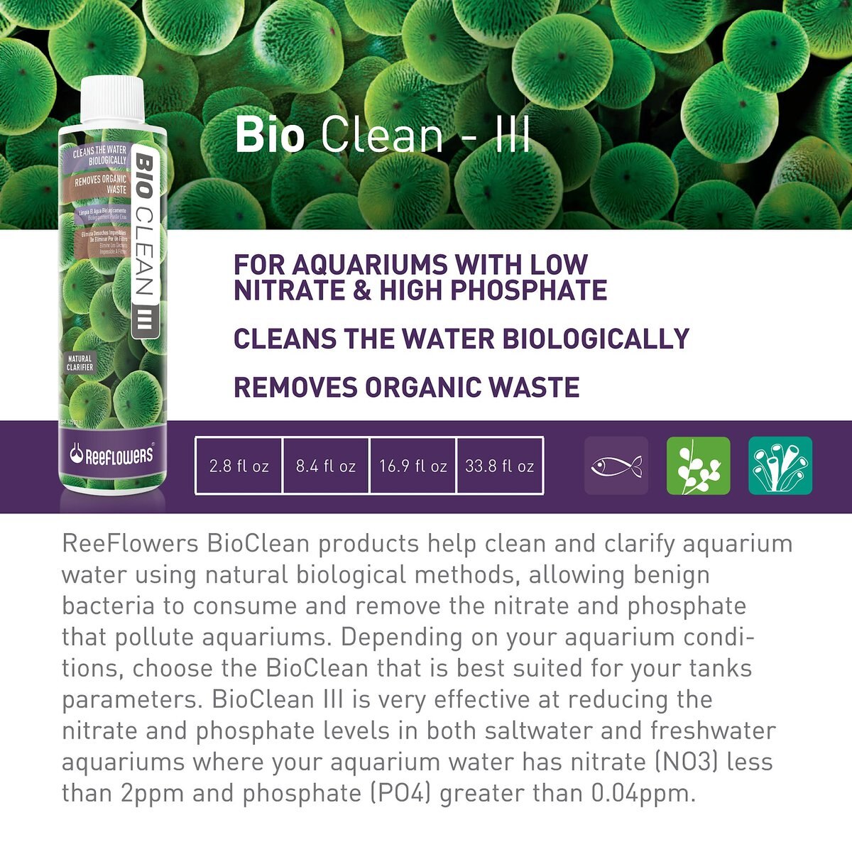 Out of Stock - REEFLOWERS BioClean III Aquarium Water Cleaner, 17-fl oz bottle - Chewy.com