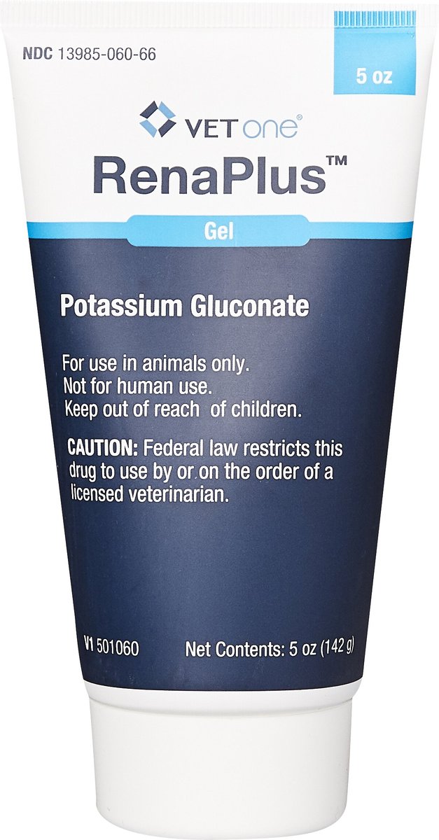 RENAPLUS (Potassium Gluconate) Oral Gel for Dogs & Cats, 5-oz - Easy ...