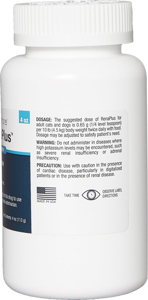 RENAPLUS (Potassium Gluconate) Powder for Dogs & Cats, 4-oz - Easy ...