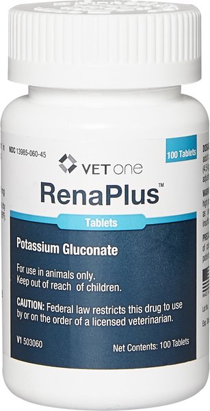 RENAPLUS (Potassium Gluconate) Tablets for Dogs & Cats, 468-mg - Easy ...