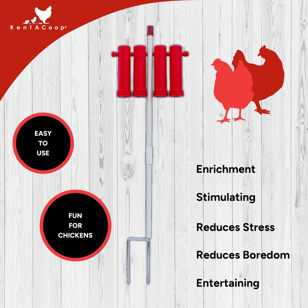 RENTACOOP Chicken Treat Dispenser Tubes, 4 count - Chewy.com