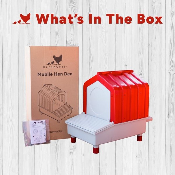 RENTACOOP Mobile Hen Den Roll-Out 1-Hole Chicken Nesting Box with Legs ...