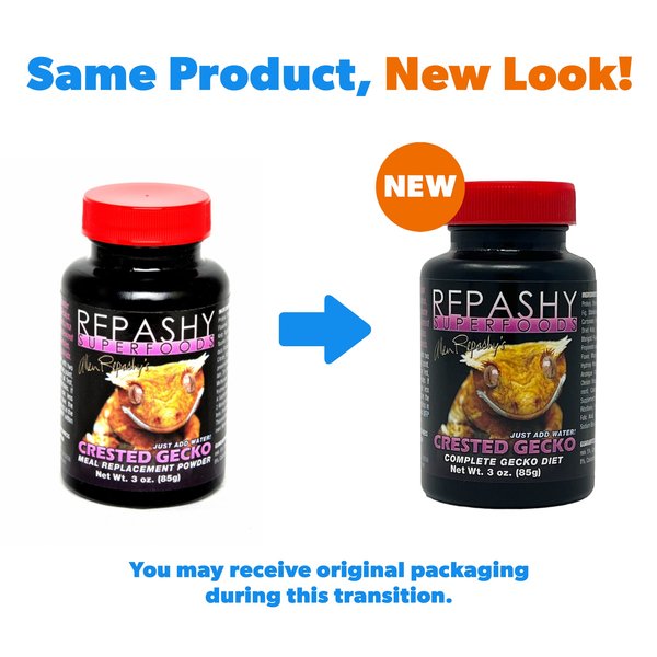 REPASHY SUPERFOODS Crested Gecko Complete Gecko Diet Reptile Food, 3-oz ...