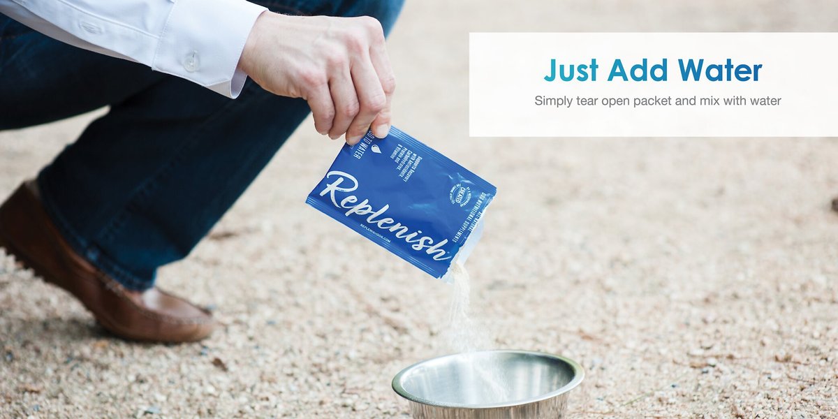 REPLENISH DOG WATER Recovery All-Natural Dog Powder Supplement, 10 ...