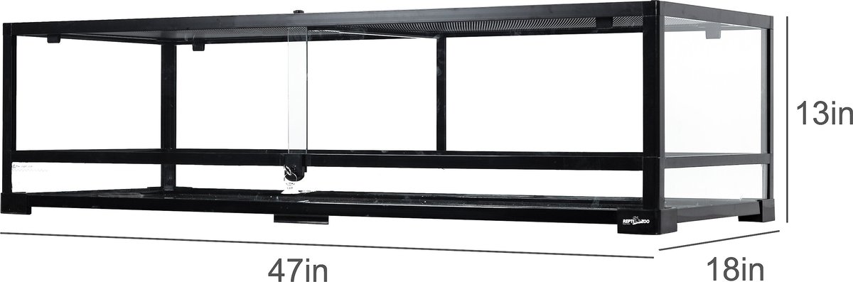 REPTI ZOO Sliding Doors Screen Ventilation Reptile Terrarium, 47-gal ...