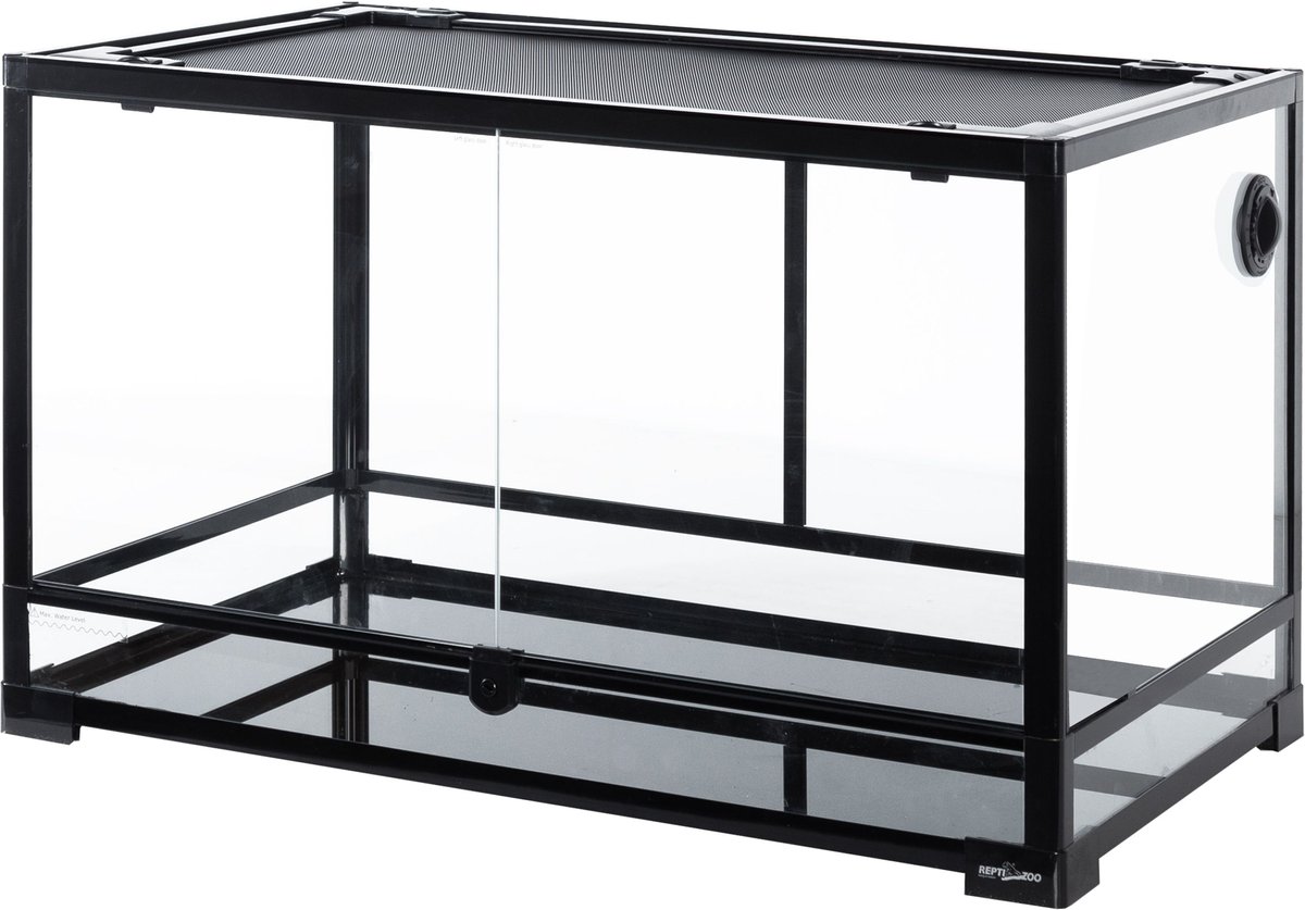 REPTI ZOO Tempered Glass Front Opening with Double Hinge Door Terrarium ...