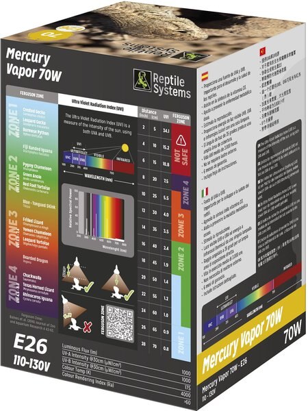 Temporarily Unavailable - REPTILE SYSTEMS Mercury Vapor D3 UV Reptile Basking Lamp, 3 count, 70 ...