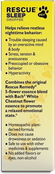 RESCUE REMEDY Pet Sleep Dropper Liquid Calming Supplement for Dogs ...