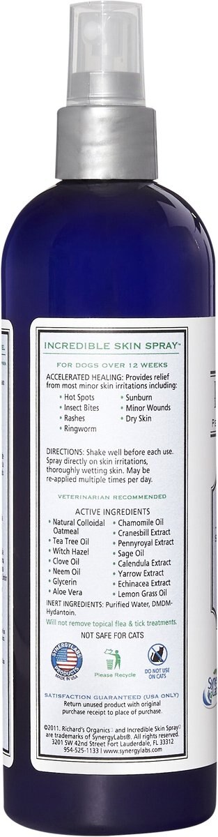 Discontinued - RICHARD'S ORGANICS Incredible Skin Spray for Dogs, 12-fl ...