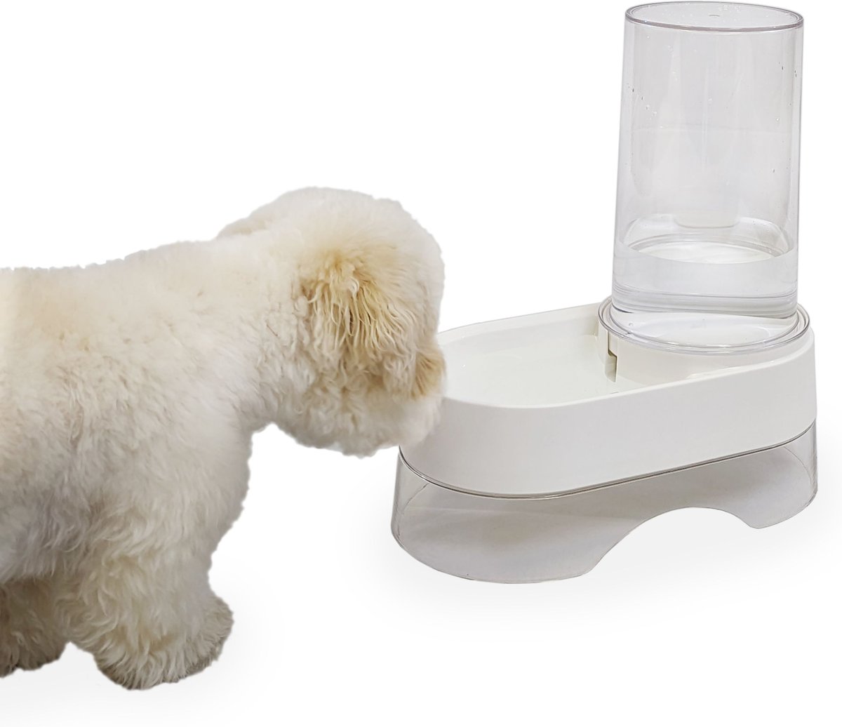 RICHELL Elevated Gravity Water Dispenser Dog & Cat Bowl, White, 1-gal ...