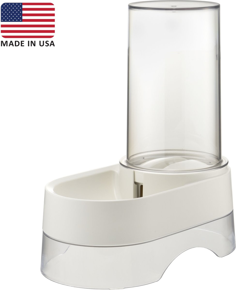 RICHELL Elevated Gravity Water Dispenser Dog & Cat Bowl, White, 1-gal ...