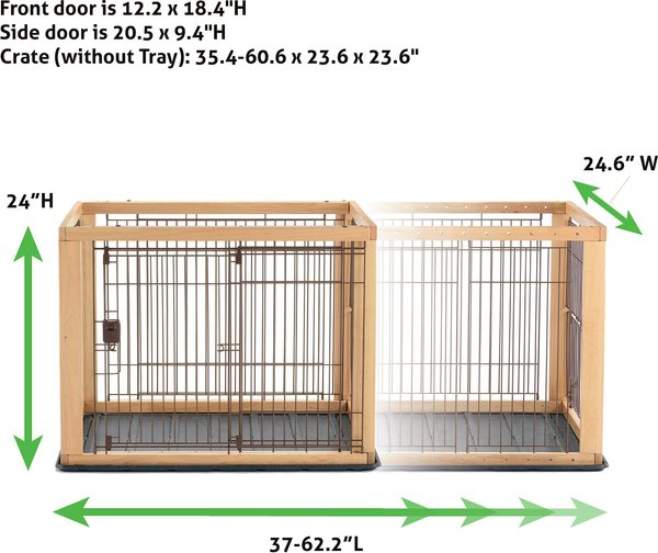 RICHELL Expandable Dog Crate, Small, 37-62.2-in L x 24.6-in W x 24-in H ...