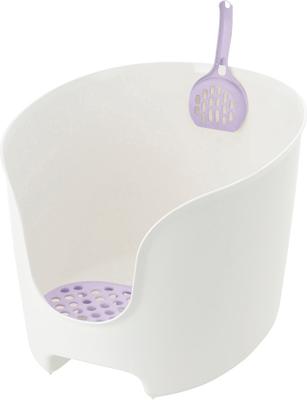 RICHELL PAW TRAX High Wall Cat Litter Box. White/Lavander - Chewy.com