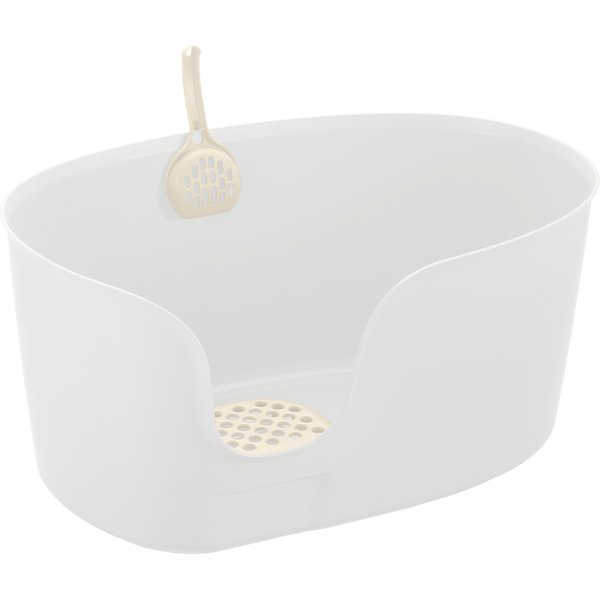 RICHELL PAW TRAX Rimmed Cat Litter Pan, White - Chewy.com