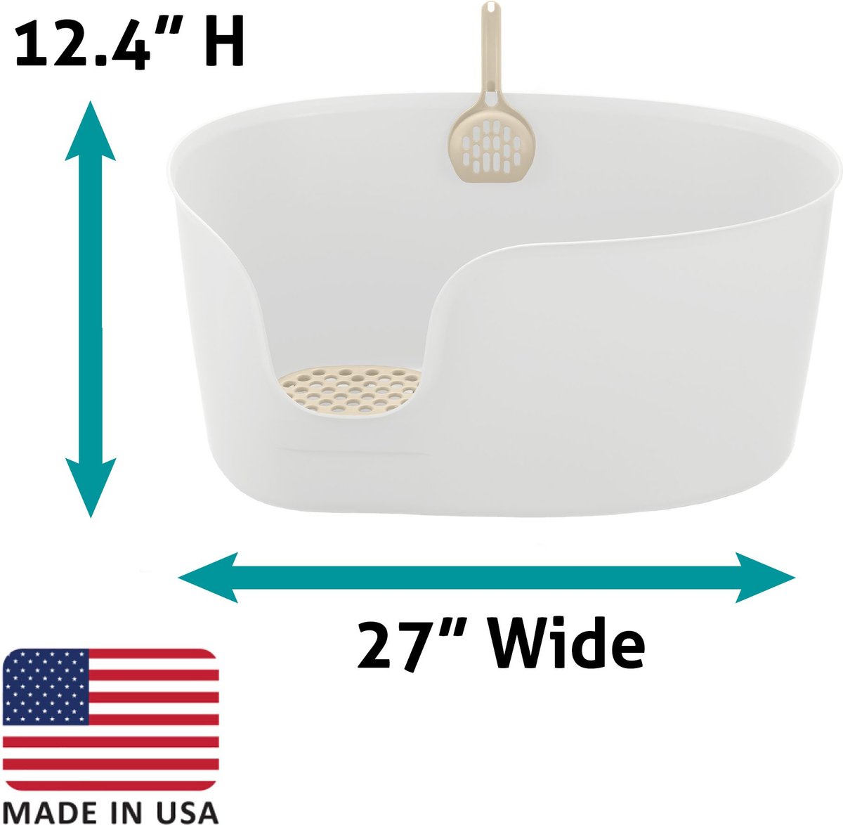 RICHELL PAW TRAX High Wall Cat Litter Box, X-Large, White - Chewy.com