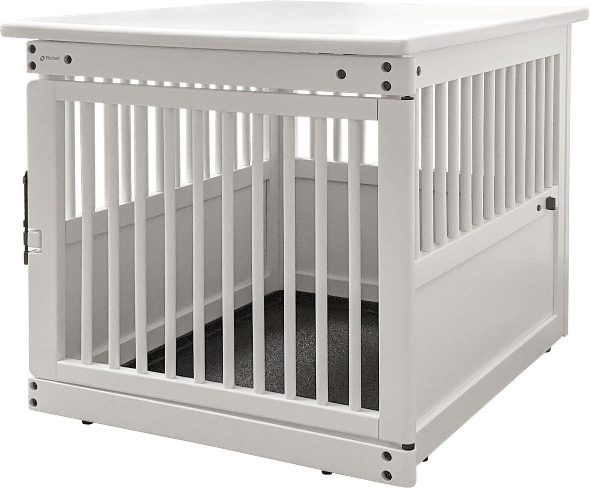 RICHELL Wooden End Table Dog Crate, White, Medium - Chewy.com
