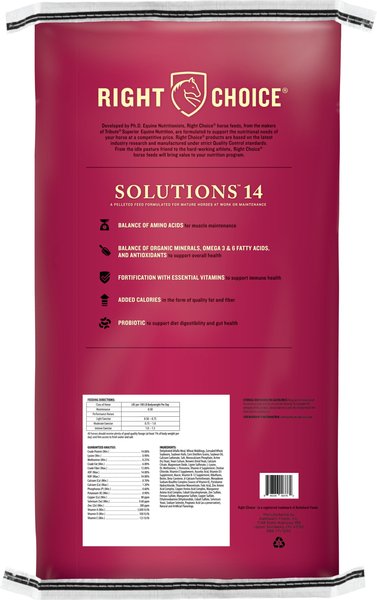 RIGHT CHOICE Solutions 14 Horse Feed, 50-lb bag - Chewy.com