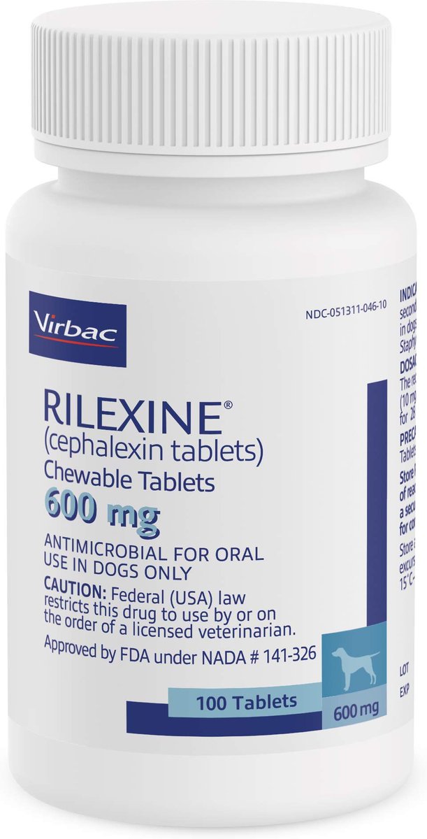 RILEXINE (Cephalexin) Chewable Tablets for Dogs, 600-mg - Easy Refills ...