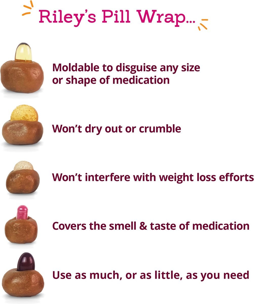 RILEY'S Delicious Peanut Butter Flavored Pill Wrap Dog Treat, 4.2-oz ...