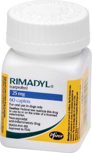 RIMADYL (Carprofen) Caplets for Dogs, 25-mg, 60 caplets - Easy Refills ...