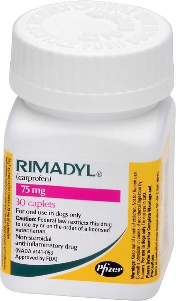 RIMADYL (Carprofen) Caplets for Dogs, 75-mg, 30 caplets - Easy Refills ...