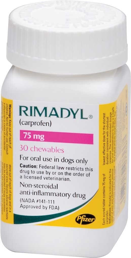 RIMADYL (carprofen) Chewable Tablets for Dogs, 75-mg, 30 tablets - Easy ...