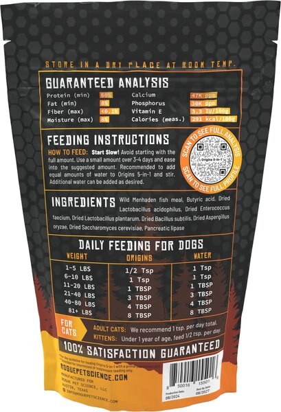 ROGUE PET SCIENCE Origins 5 in 1 Multi-Plex Support Dog & Cat ...