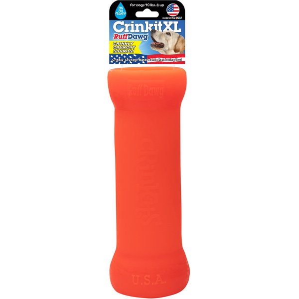 RUFF DAWG Crinkit Rubber & Water-Bottle Tough Dog Toy, Assorted Colors ...