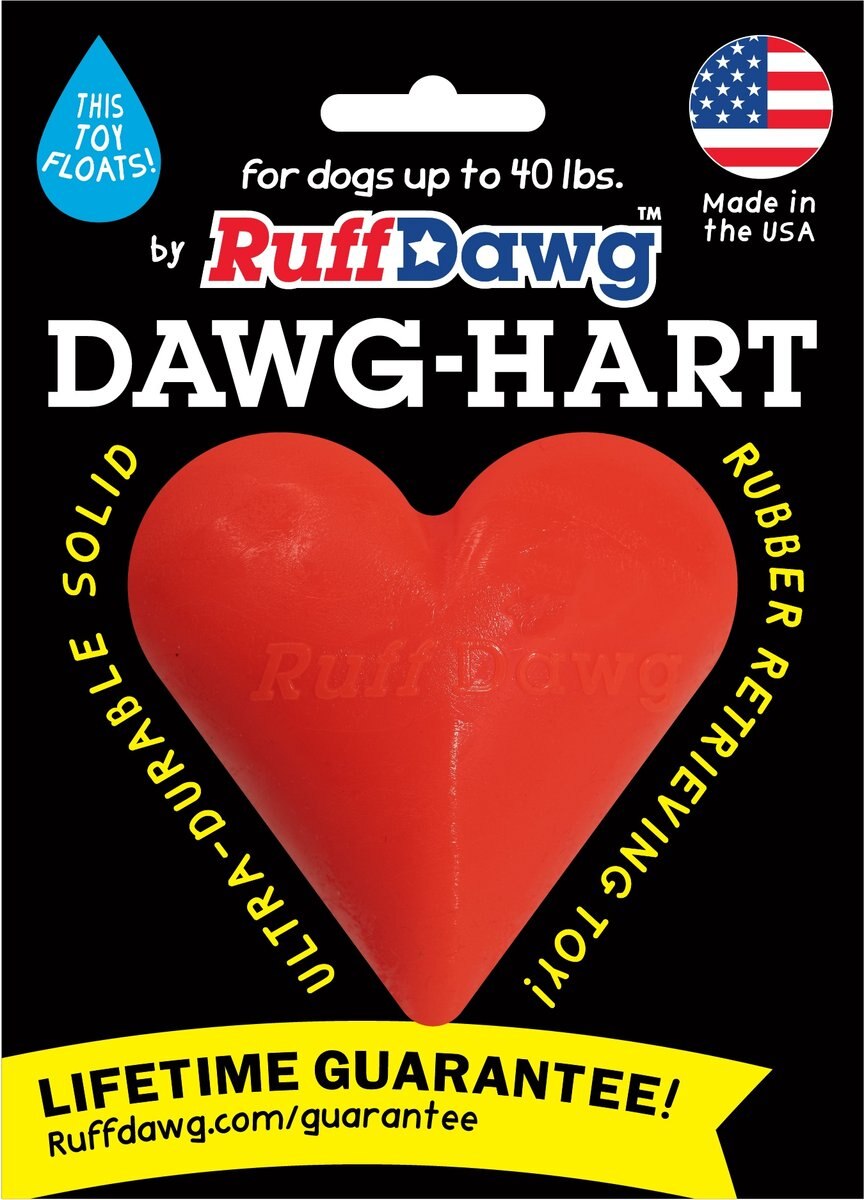 RUFF DAWG Dawg-Hart Tough Rubber Dog Chew Toy, Red, Regular - Chewy.com