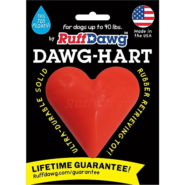 RUFF DAWG Dawg-Hart Tough Rubber Dog Chew Toy, Red, Regular - Chewy.com