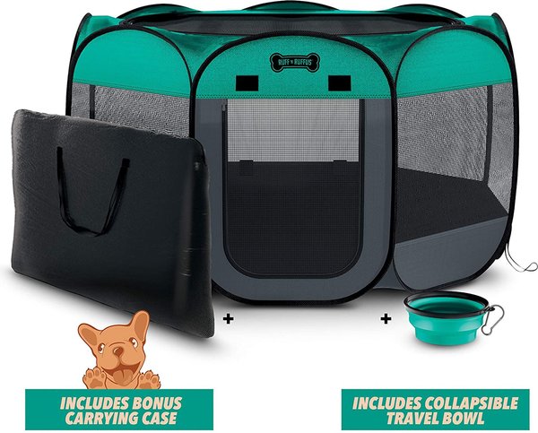 RUFF 'N RUFFUS Portable Foldable Cat & Dog Playpen, Carrying Case ...