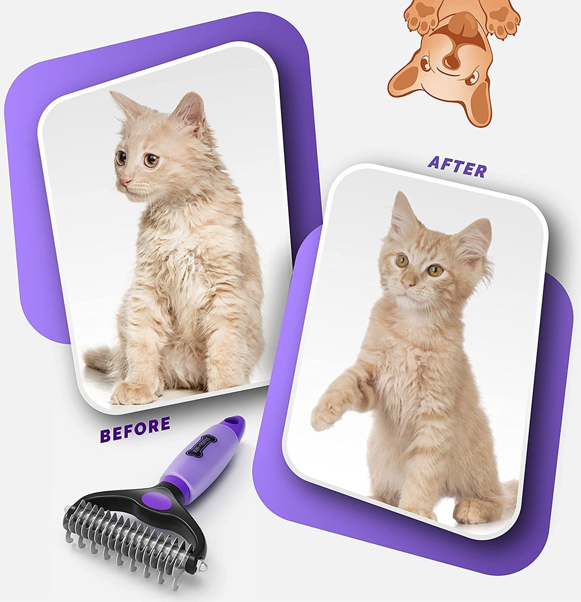 Discontinued - RUFF 'N RUFFUS Upgraded Gel-Handle Double-Sided Rake ...