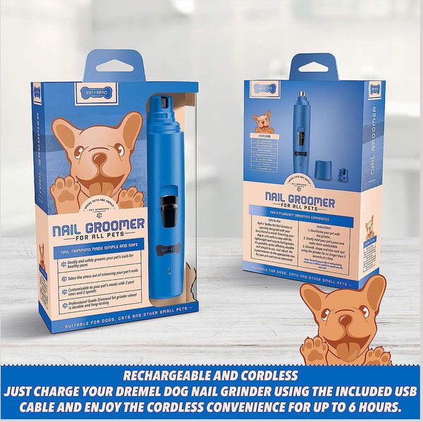 RUFF 'N RUFFUS Upgraded Rechargeable Dog Nail Grinder Kit, Blue - Chewy.com