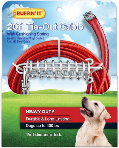 Dog Tie Out Cables: 20 ft up to 100 ft - Low Prices (Free Shipping) | Chewy